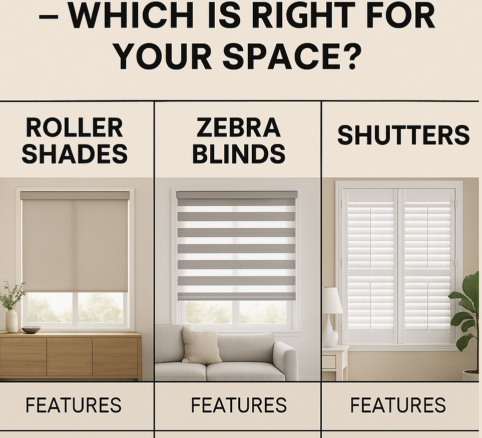 Roller Shades Versus Zebra Blinds Versus Shutters Discover the Best ...